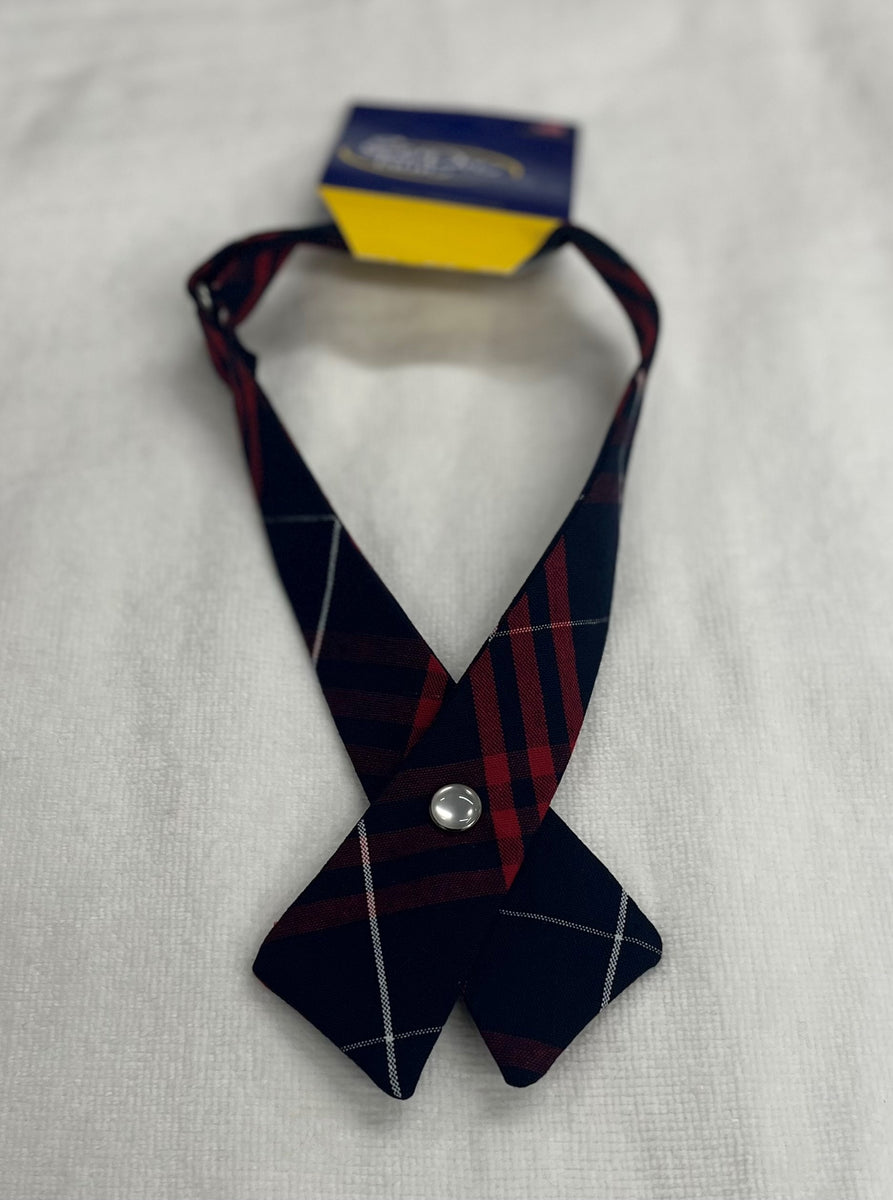 QOA068.2 - Queen of Angels Girl's Crosstie. QOA Plaid. *New* – Log Cabin Embroidery Inc